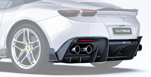 Ferrari Roma Paktechz Design Carbon Fiber Rear Diffuser Rear Bumper Lip