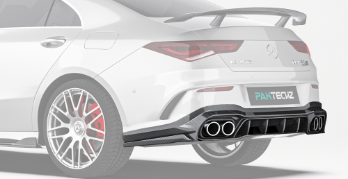 Benz CLA-Class (W118) Paktechz Carbon Fiber Rear Diffuser Rear Bumper Lip